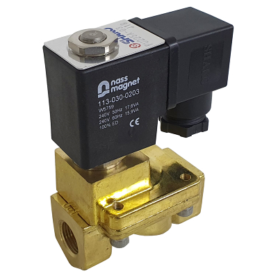 Solenoid valve world - 3/8 Brass Solenoid Valve 0.5-10 Bar 2/2 Latching