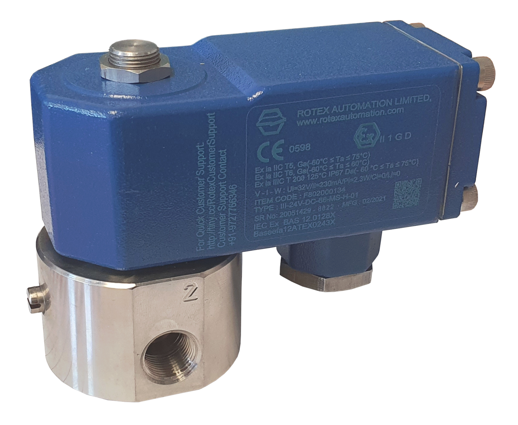 Solenoid valve world - Exia Solenoid Valve 2/2 N/Closed 0-150 Bar 1/8-1 ...
