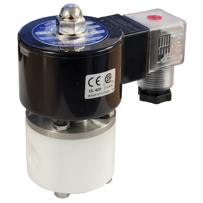 Solenoid valve world - 1/4-1/2 PTFE solenoid valve 0-3 Bar PE220