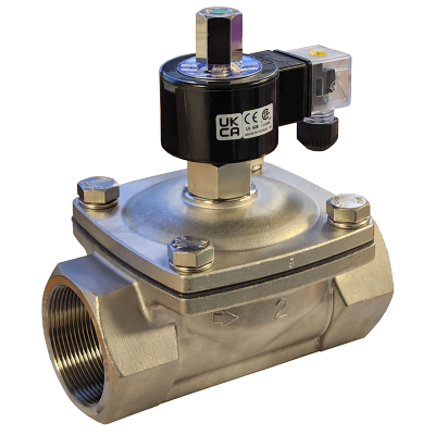 2 N/Open Stainless solenoid valve 0.5-10 Bar NOSPU22520