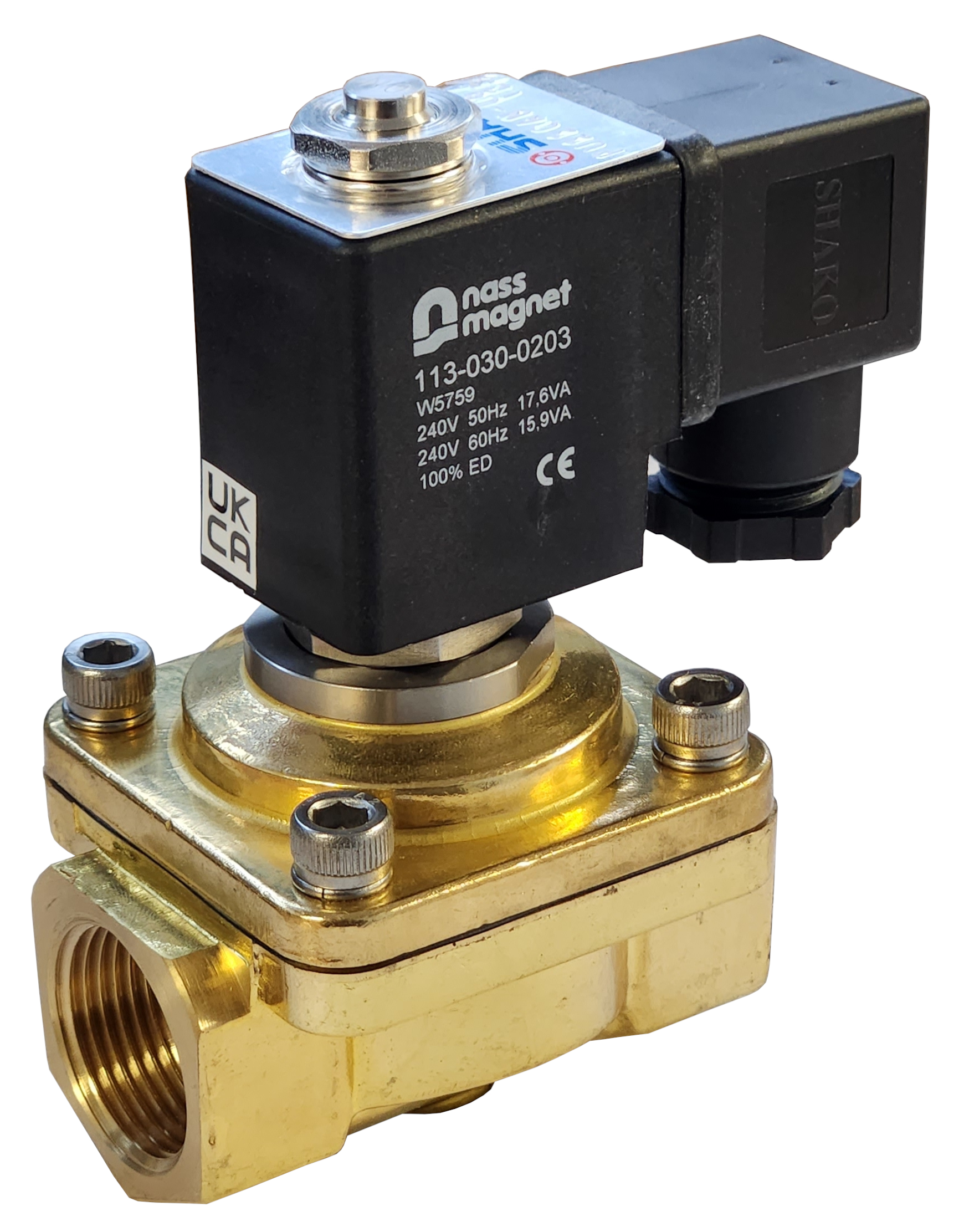 Solenoid valve world - 3/4 N/Open Brass solenoid valve 0-7 Bar NOPU22006